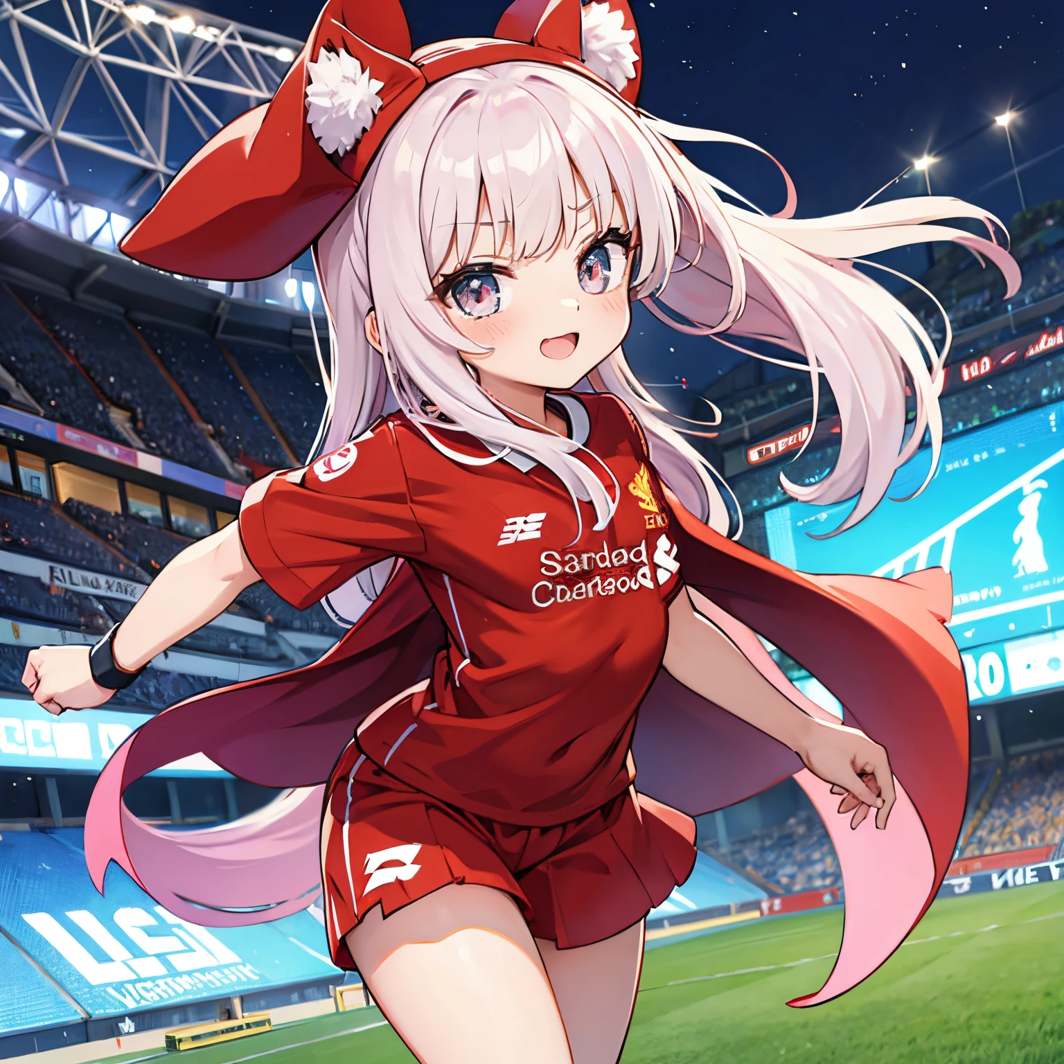A close up of a person in a soccer uniform on a field - SeaArt AI