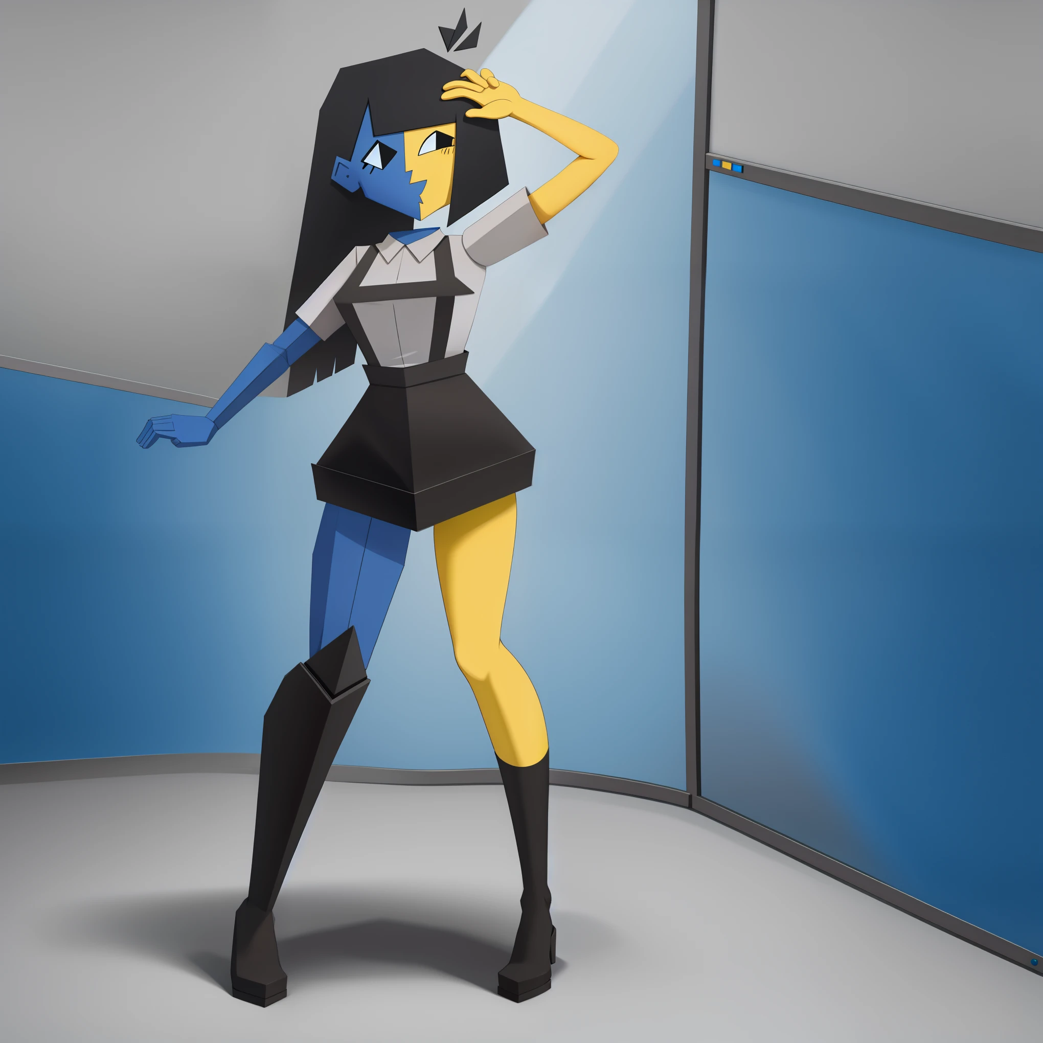 There is a paper model of a woman in a dress and boots - SeaArt AI