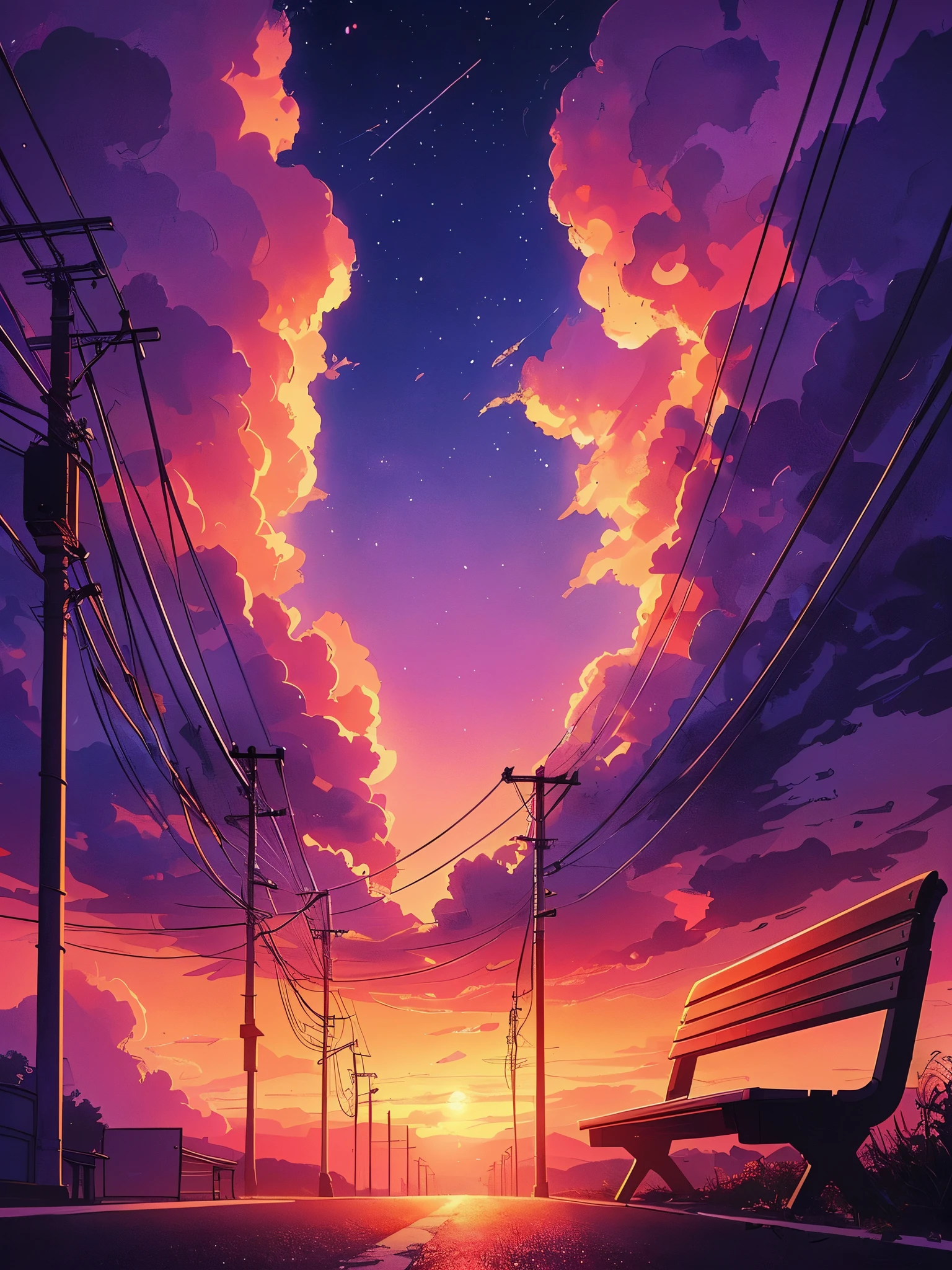 Anime sunset wallpapers hd wallpapers - SeaArt AI