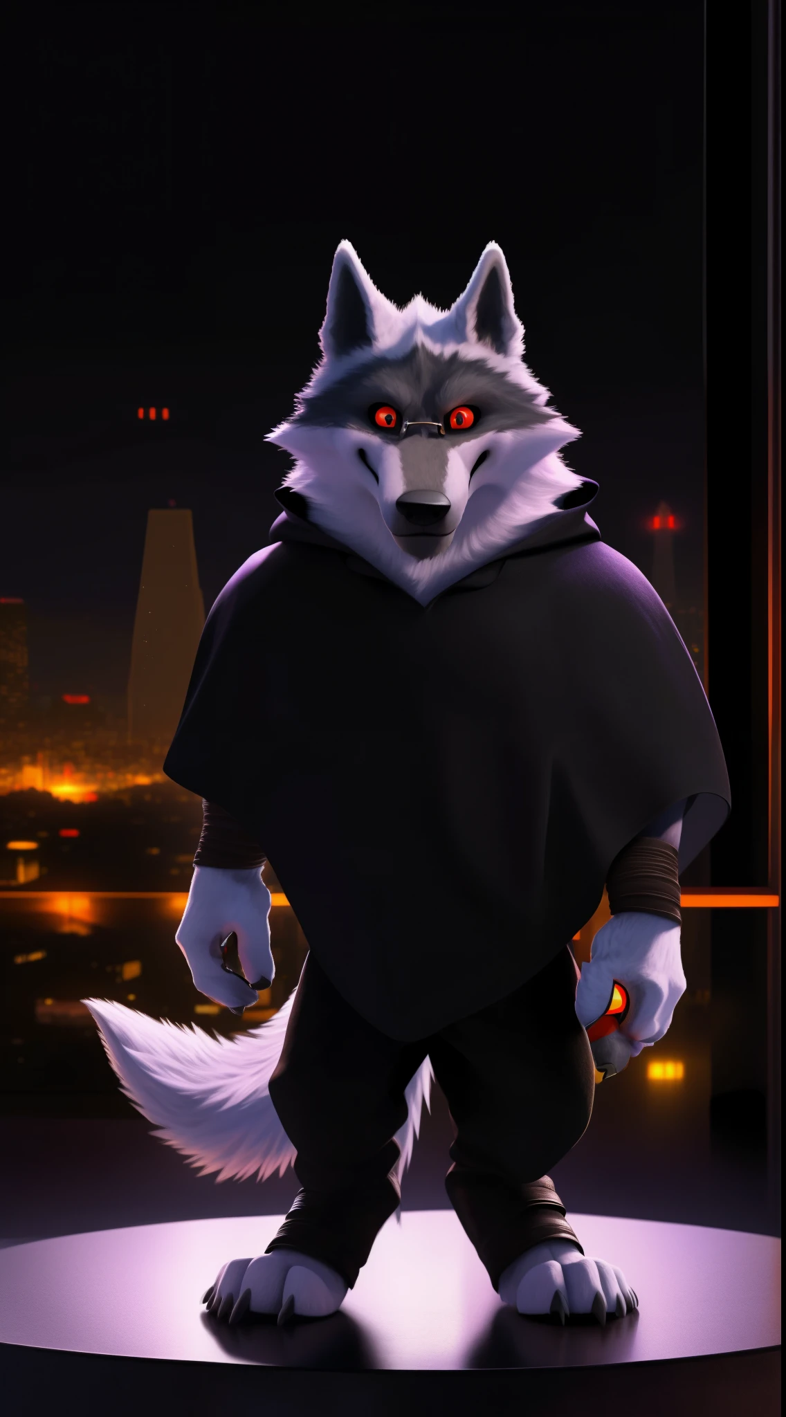 A close up of a cartoon wolf with a cape on - SeaArt AI