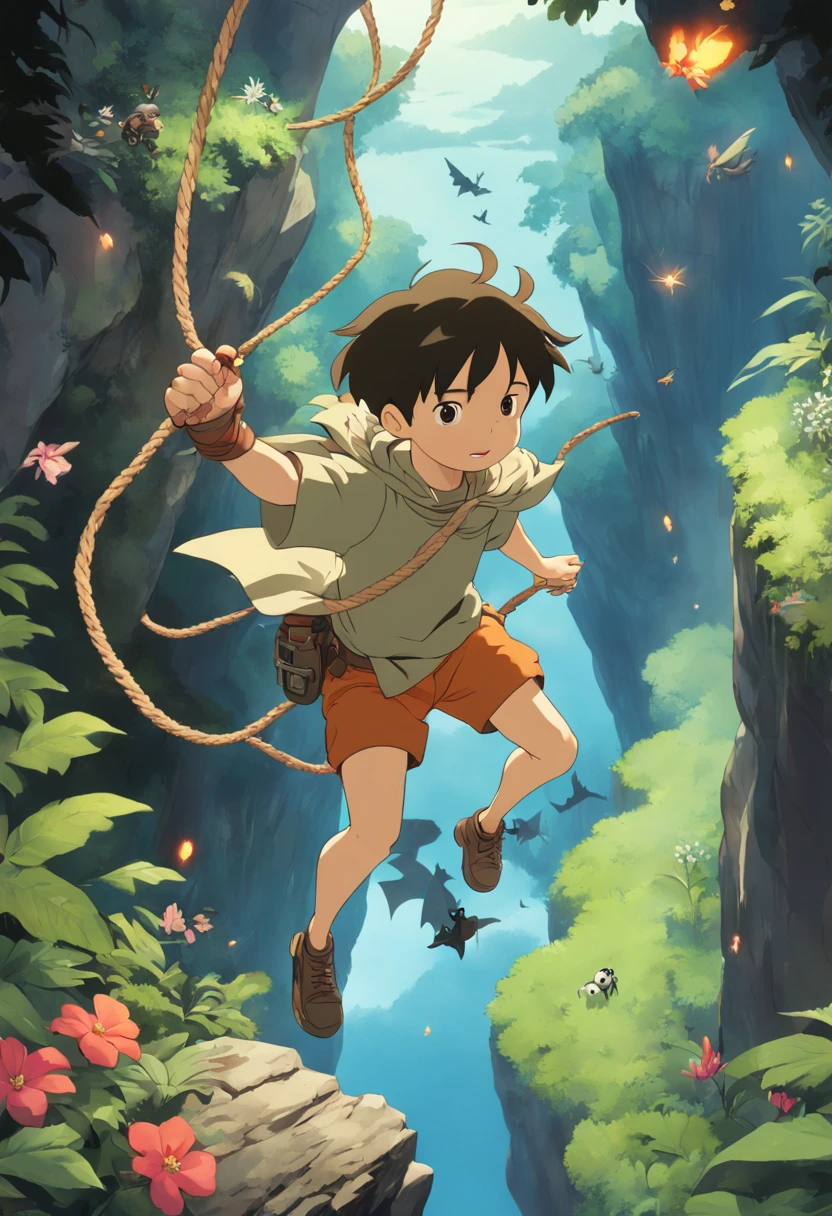 Ow bird view shot ,8k, hi res ,image , studio Ghibli style ,manga ...