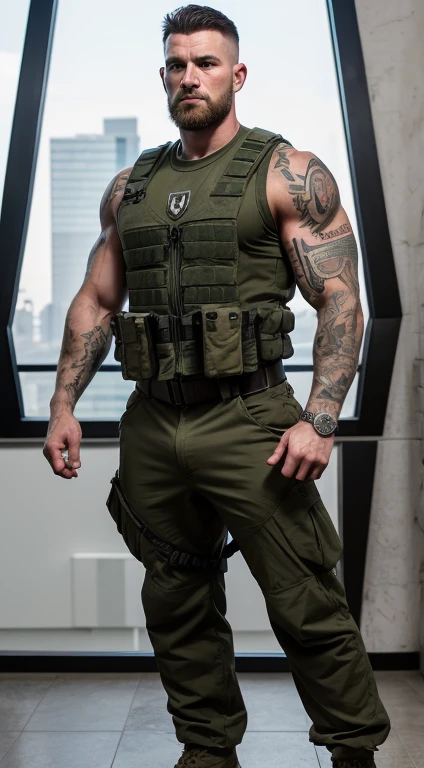 White man, soldier delta force ,30 years old, military haircut - SeaArt AI