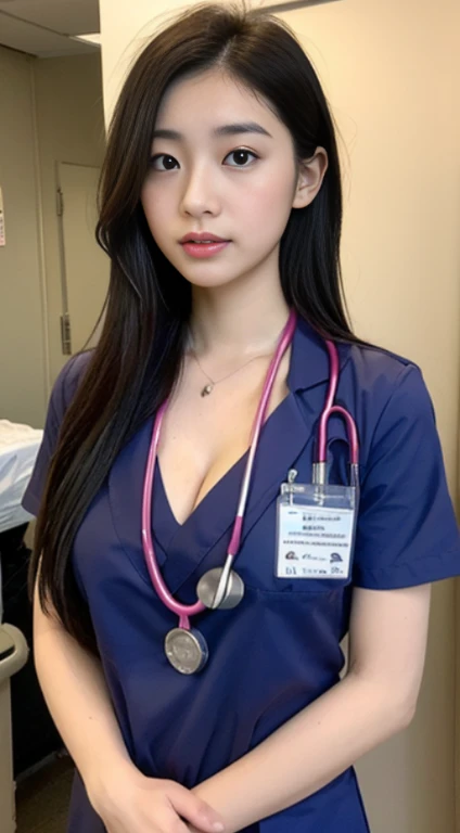 Japan female doctor, Wearing a pink uniform, Name: Shoko Nishinomiya ...