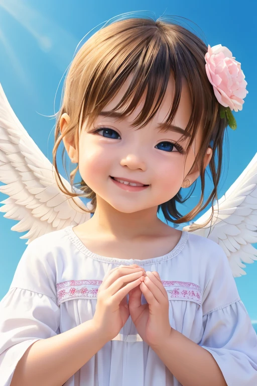 Blessings of Angels､Bright background、heart mark、tenderness､A smile ...