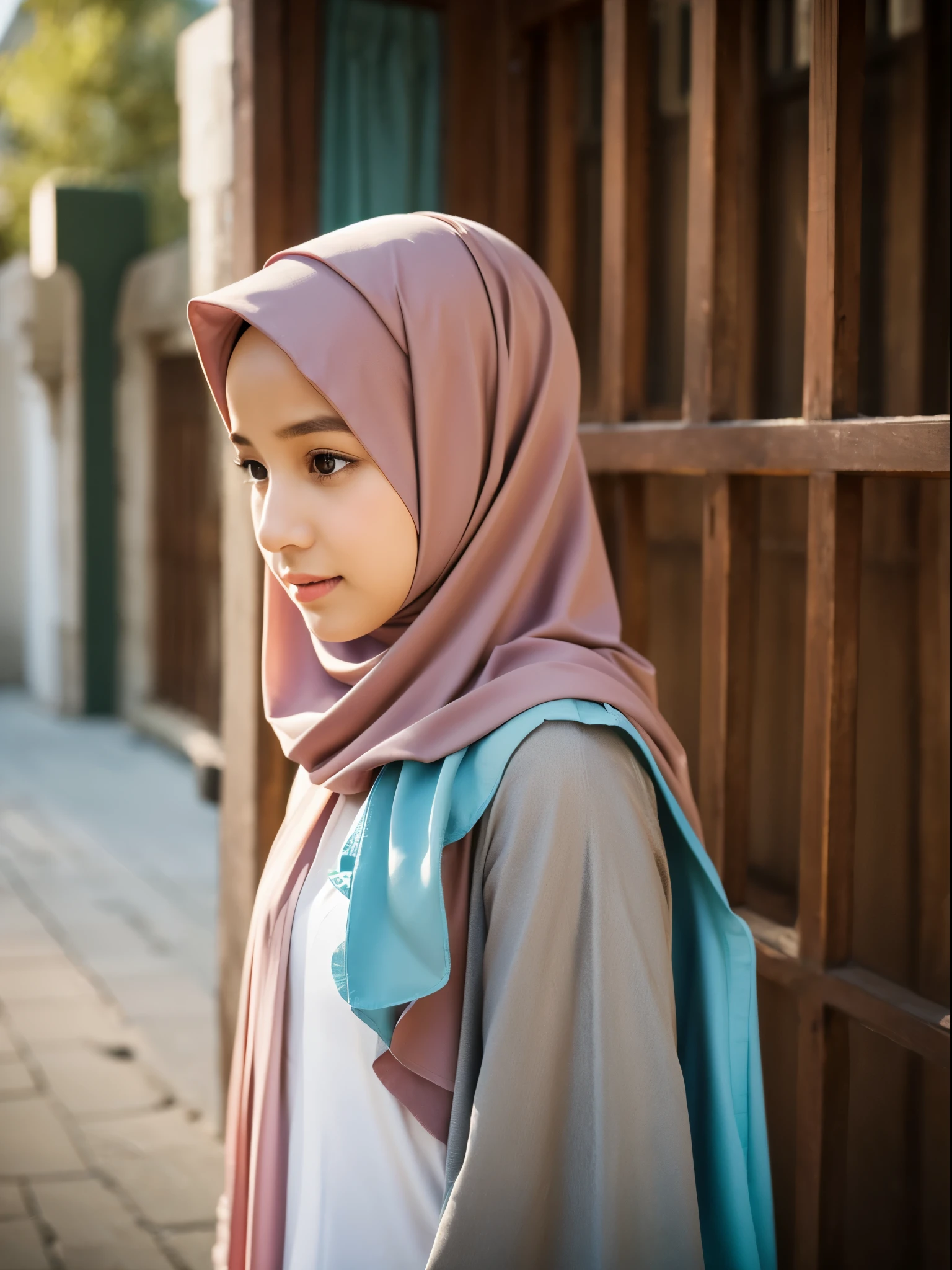 A close up of a young woman wearing a hijab - SeaArt AI