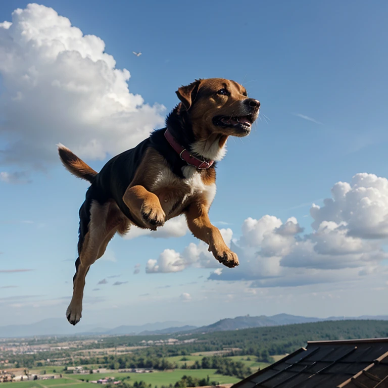 Dog flying - SeaArt AI