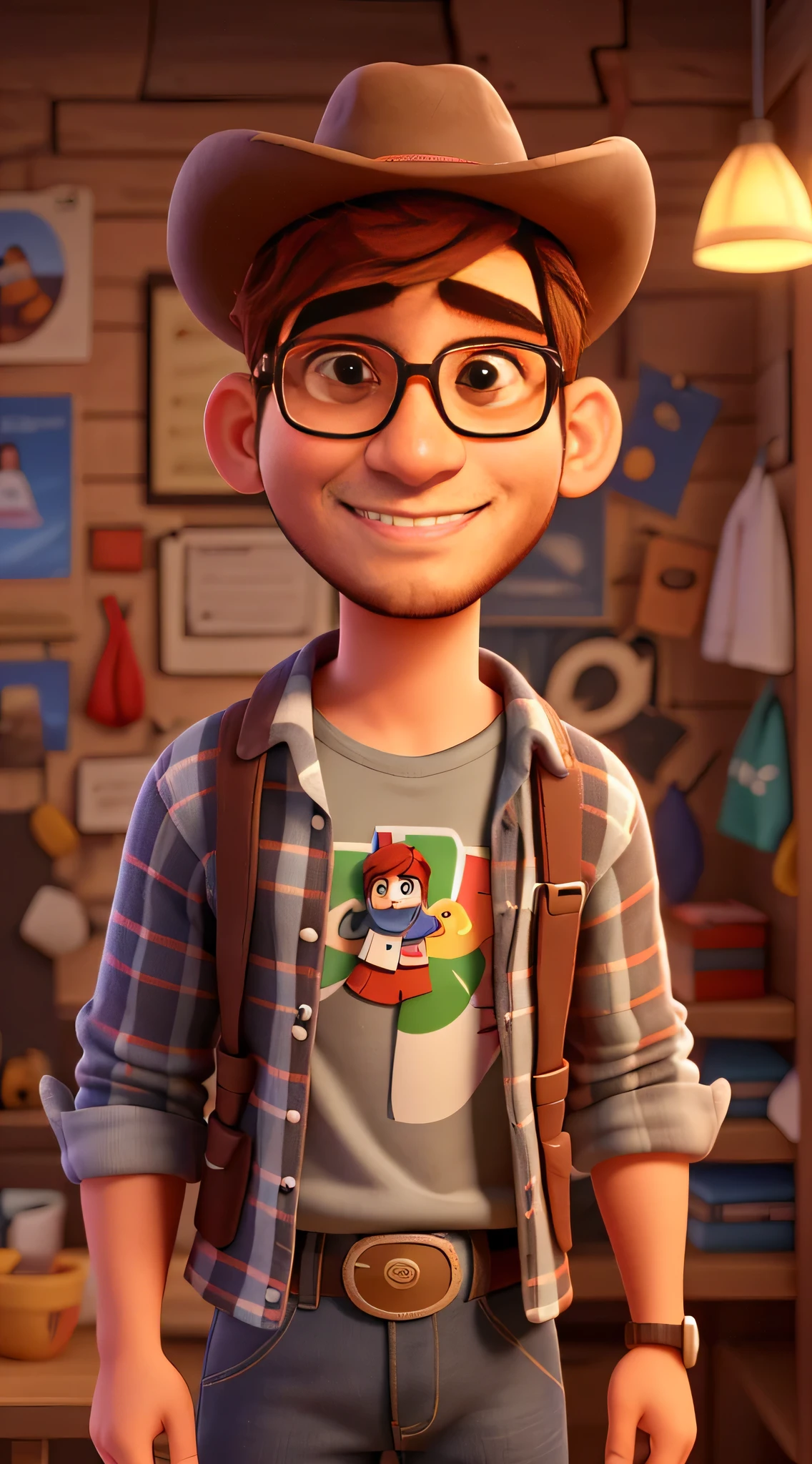 Un primer plano de un personaje de dibujos animados con sombrero y ...