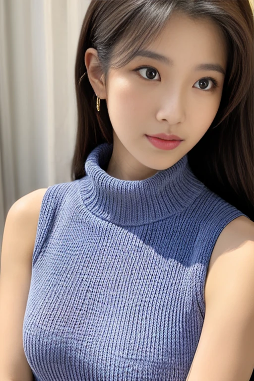 High neck knit sleeveless - SeaArt AI