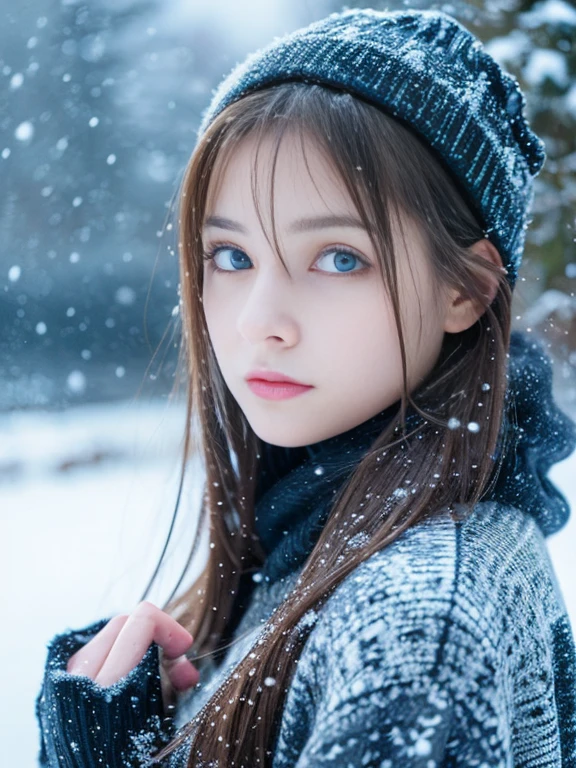 While watching the snow falling quietly. Her introspective and tearful ...