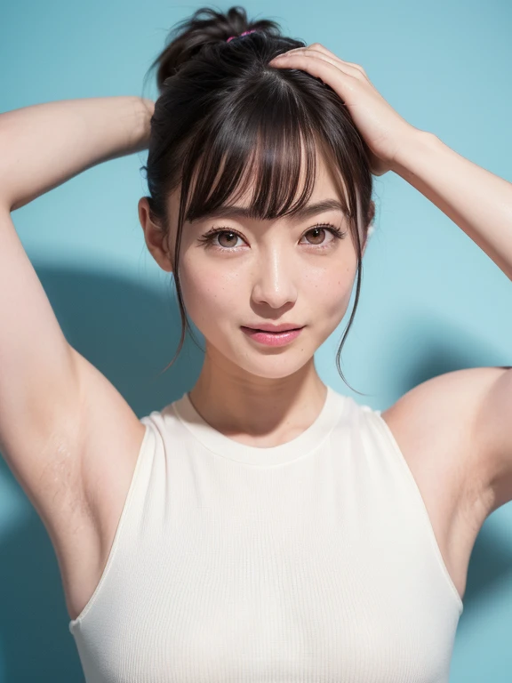((armpit pose、Show armpits、Armpit、There are many wrinkles in the ...