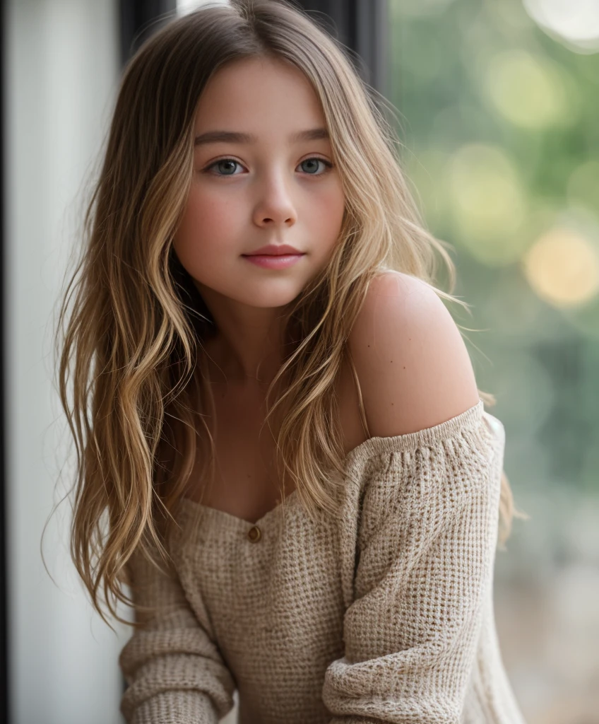 Beautiful young girl, beautiful 12 year old girl, intricate light brown ...
