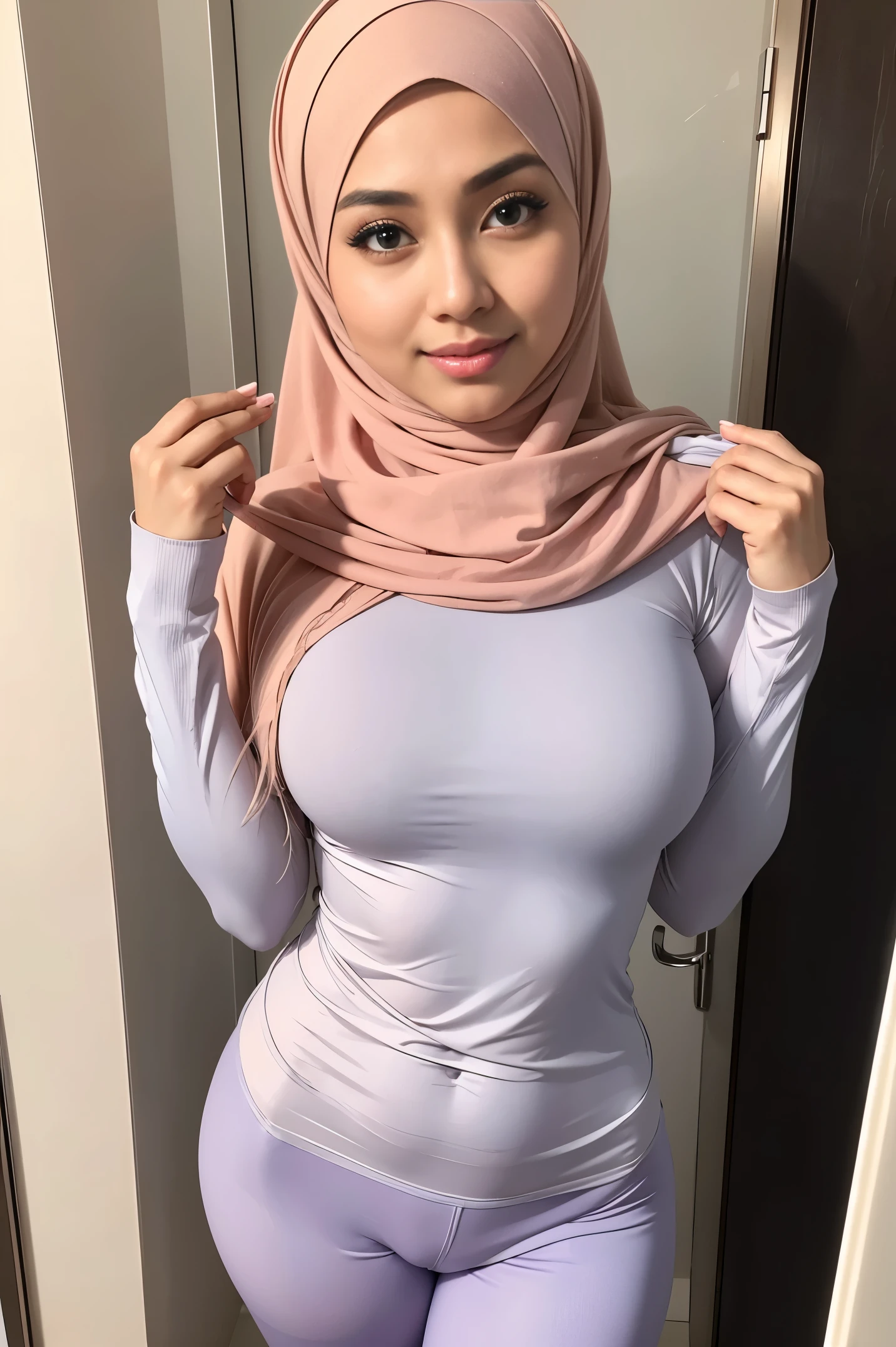 A woman wearing a hijab poses for a picture - SeaArt AI