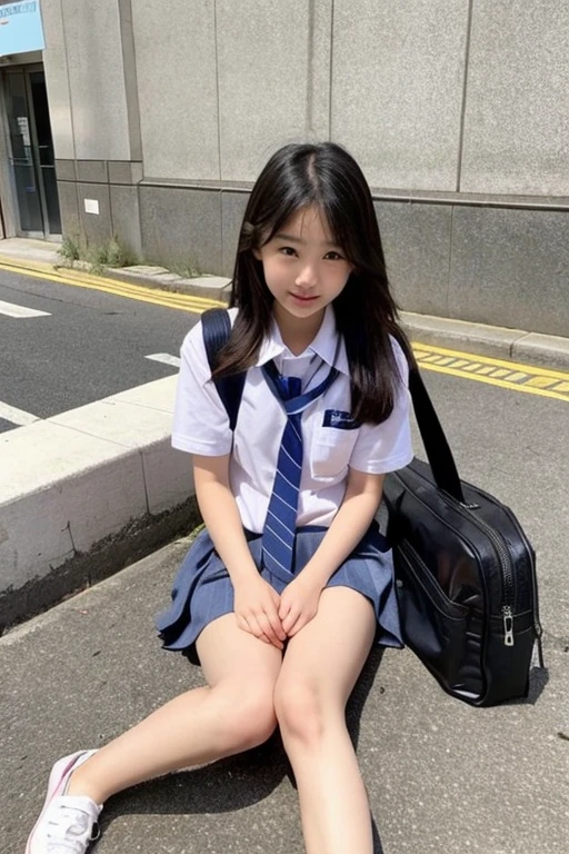 JS､school bag､young girl､spread legs､exposed､Climax､masturbate - SeaArt AI