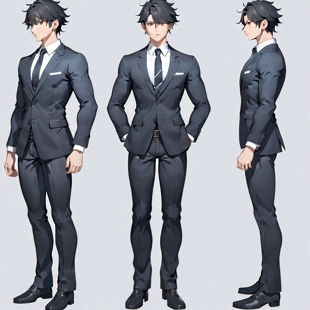 Three-dimensional view of male character's whole body, Three - SeaArt AI