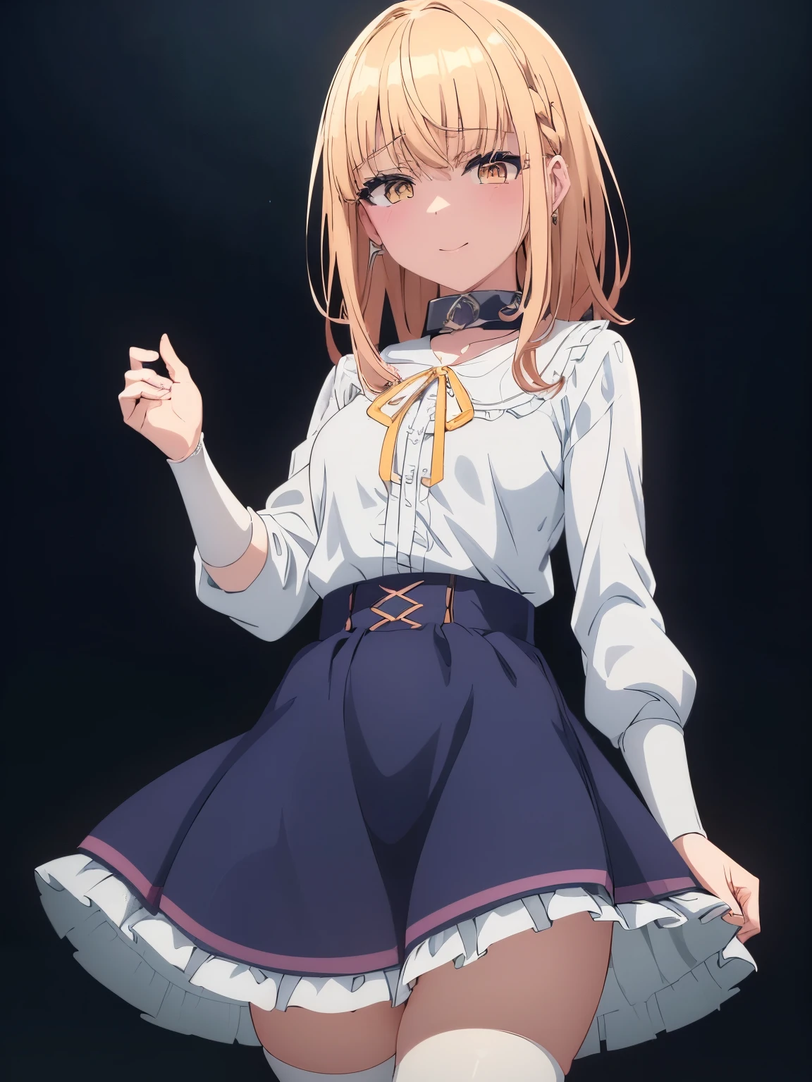 Anime girl in a short skirt and a shirt on a stage（sakurai momoka ...