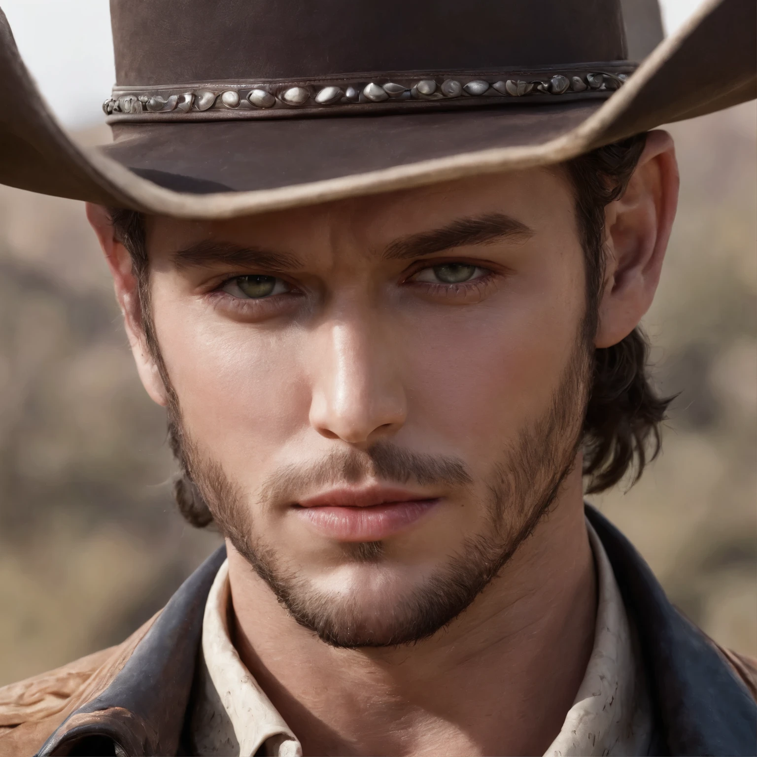 Arafed man wearing a cowboy hat and a leather jacket - SeaArt AI