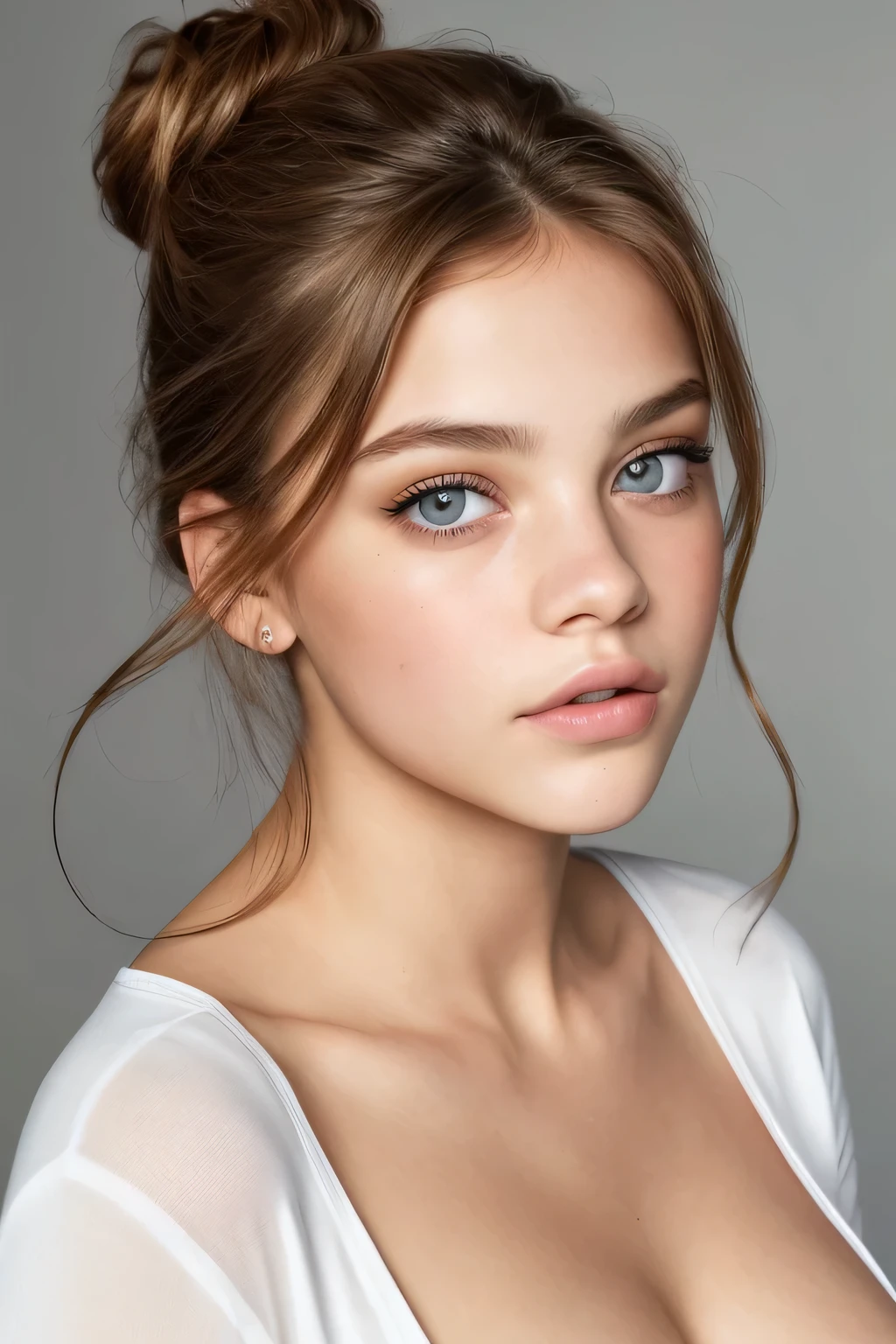 A woman with a very big breast and a very big breast - SeaArt AI