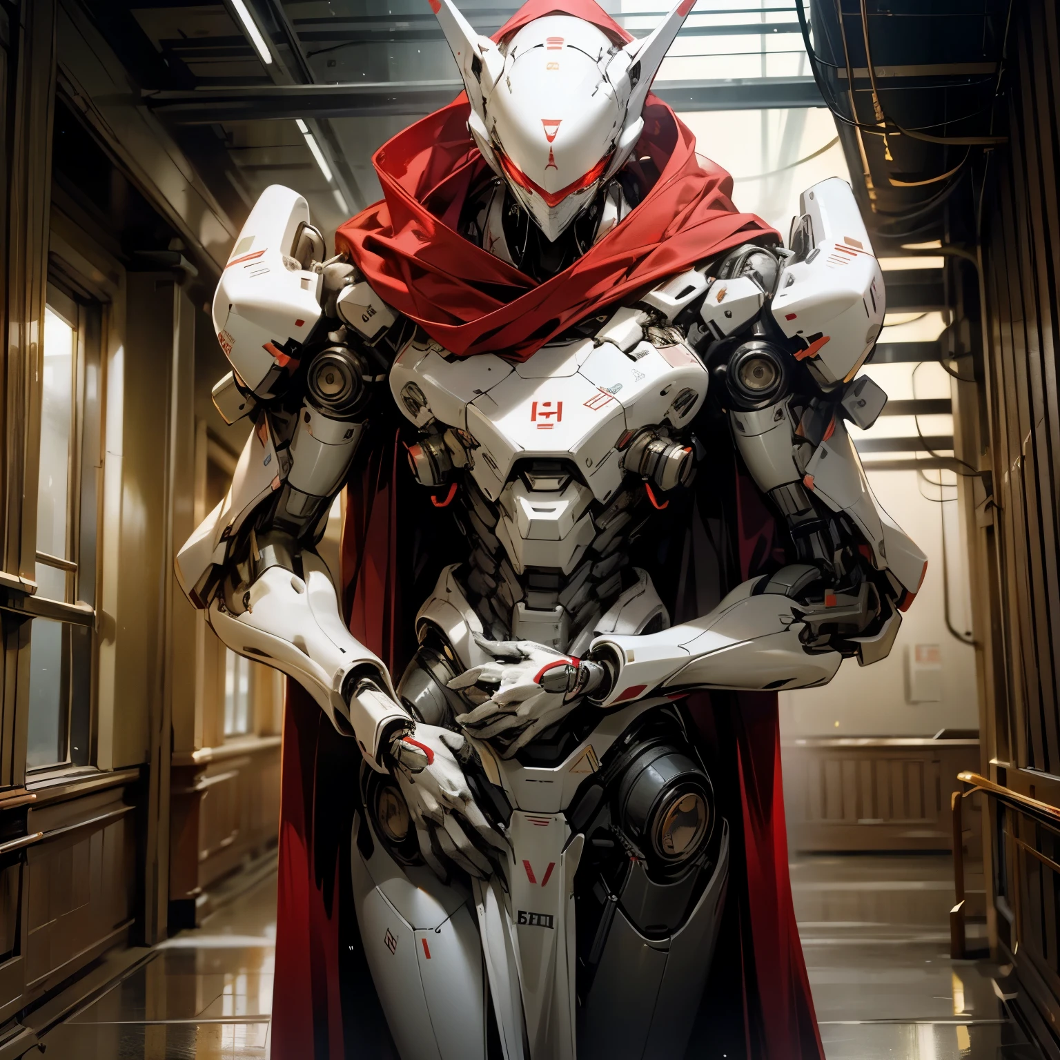 Arafed robot in a red cape and a red cape - SeaArt AI