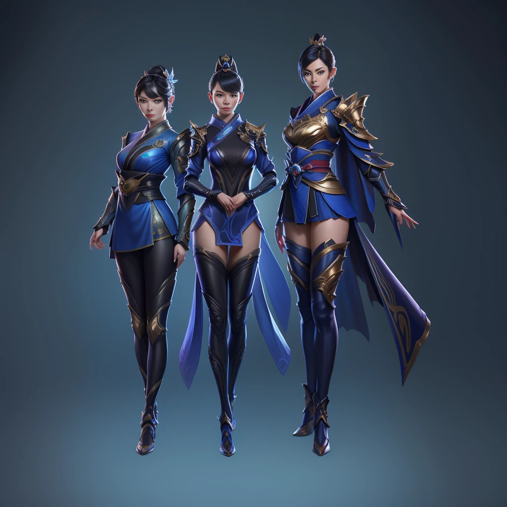(((three girl))), super fine photo, full body digital art Unreal Engine ...