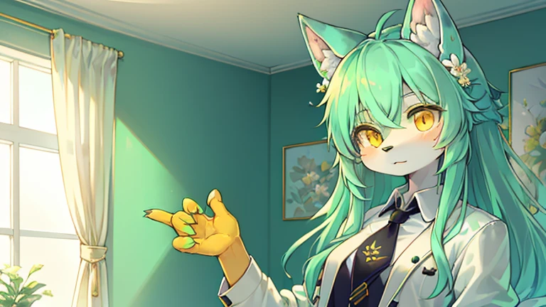 Beautiful (furry wolf girl), (small ???????), ((detailed features ...