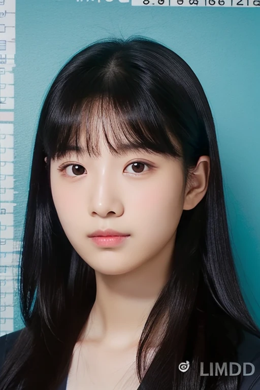 License,A beautiful black-haired girl in an ID photo - SeaArt AI