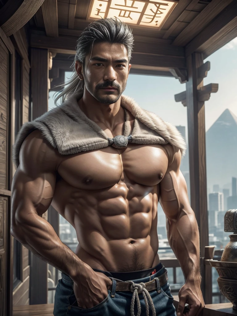 Masseter membrane、There is only one character！well built、Egypt - SeaArt AI