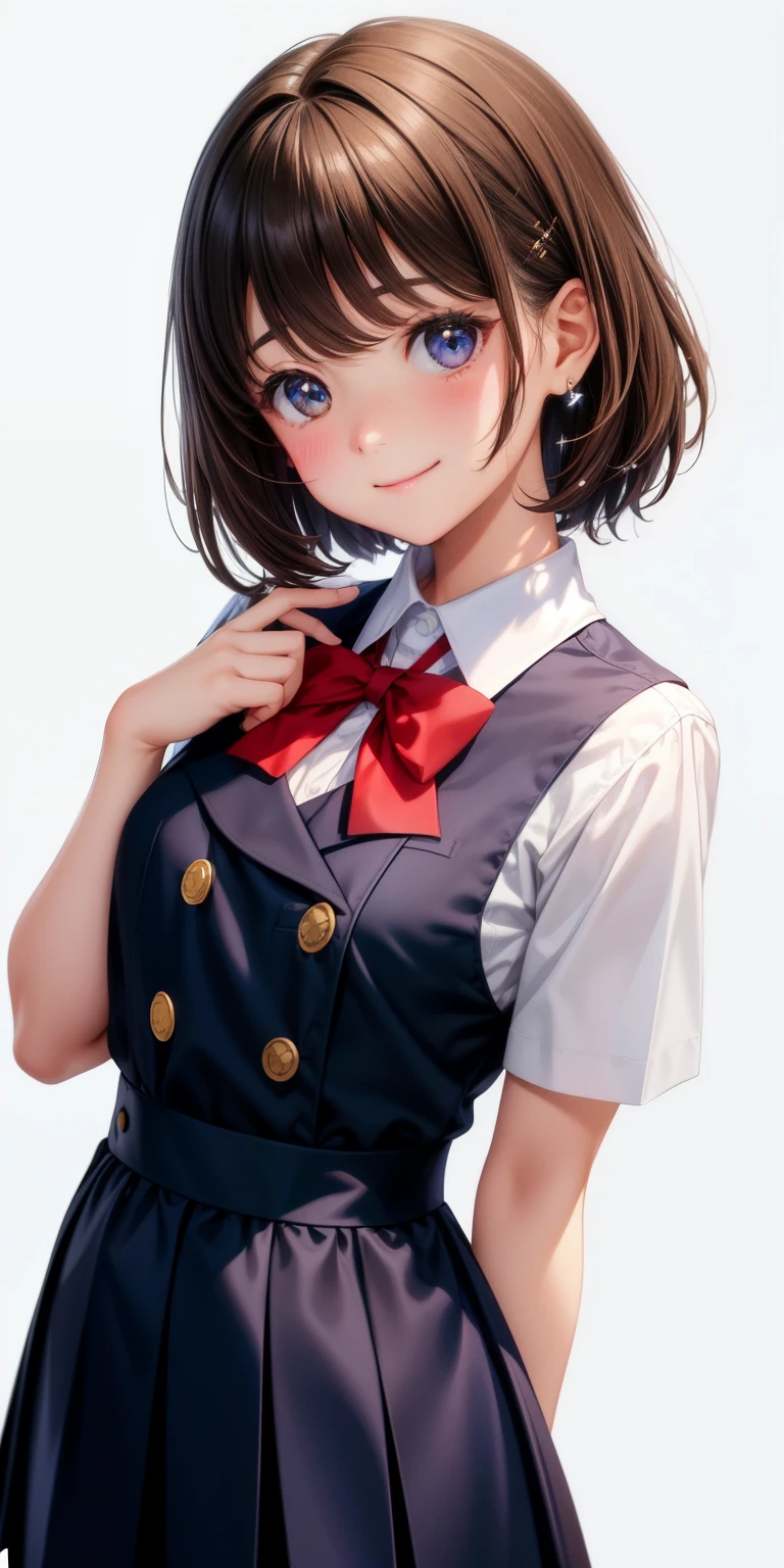 A close up of a woman in a uniform posing for a picture - SeaArt AI