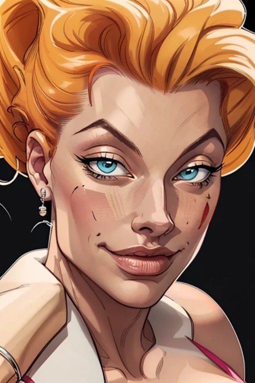 (cartoon style:1.2), Drawings of ([Margot Robbie]), perfect eyes ...