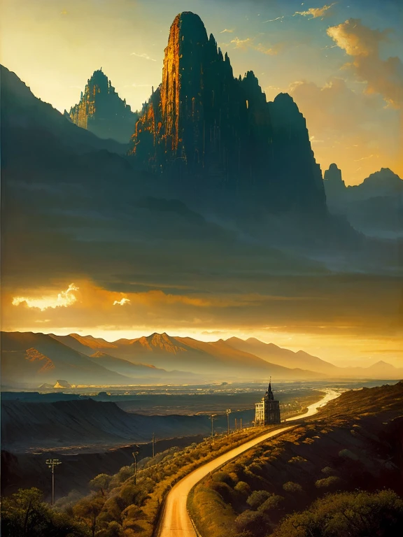 CosmicLandscapes, ((retro)), ((Painting of an alien landscape - SeaArt AI