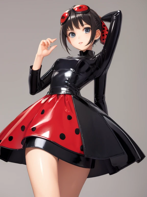 Shiny and ladybug luxury latex dress for doll - SeaArt AI