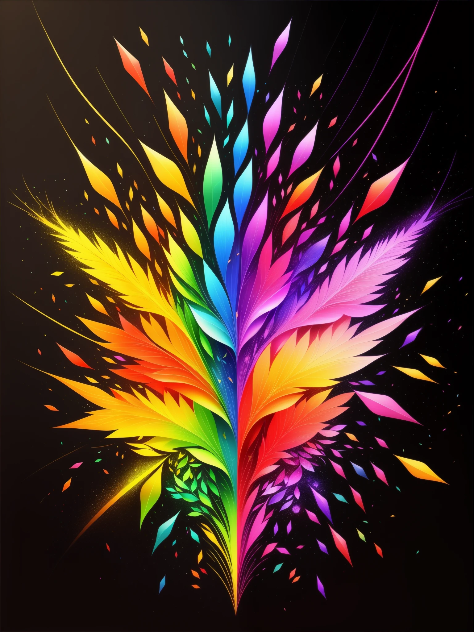 A colorful abstract painting of a flower with many colors - SeaArt AI