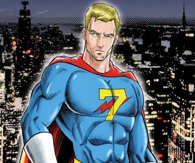 A man with a Superman costume in front of a city, Homelander from the ...