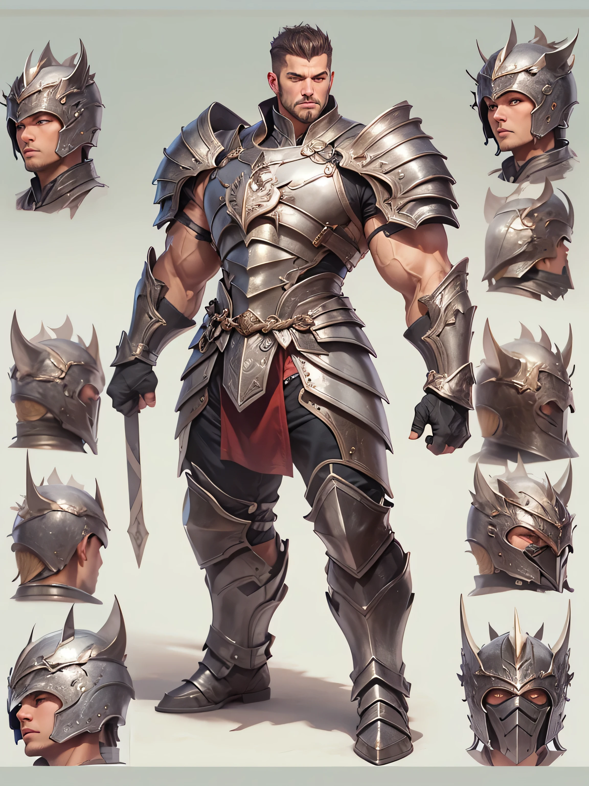 A close up of a man in armor with many different armors - SeaArt AI
