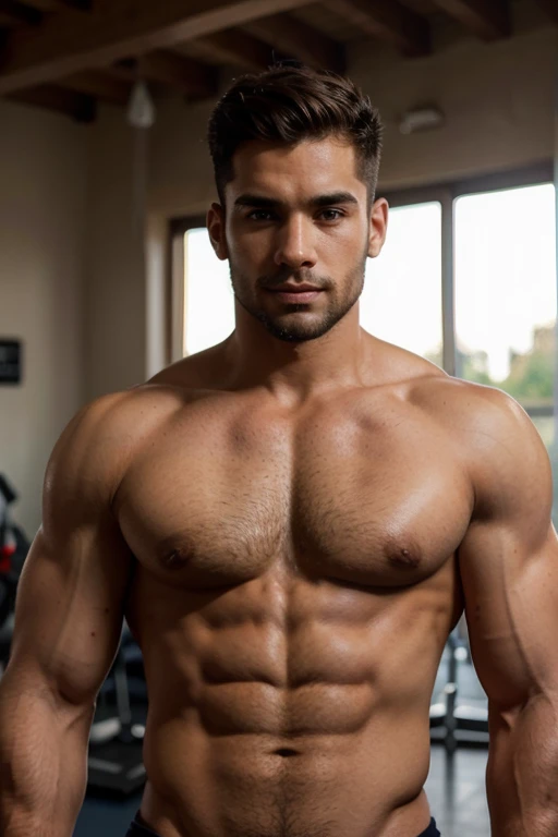 Handsome men models 28 years old with gym body and beard - SeaArt AI