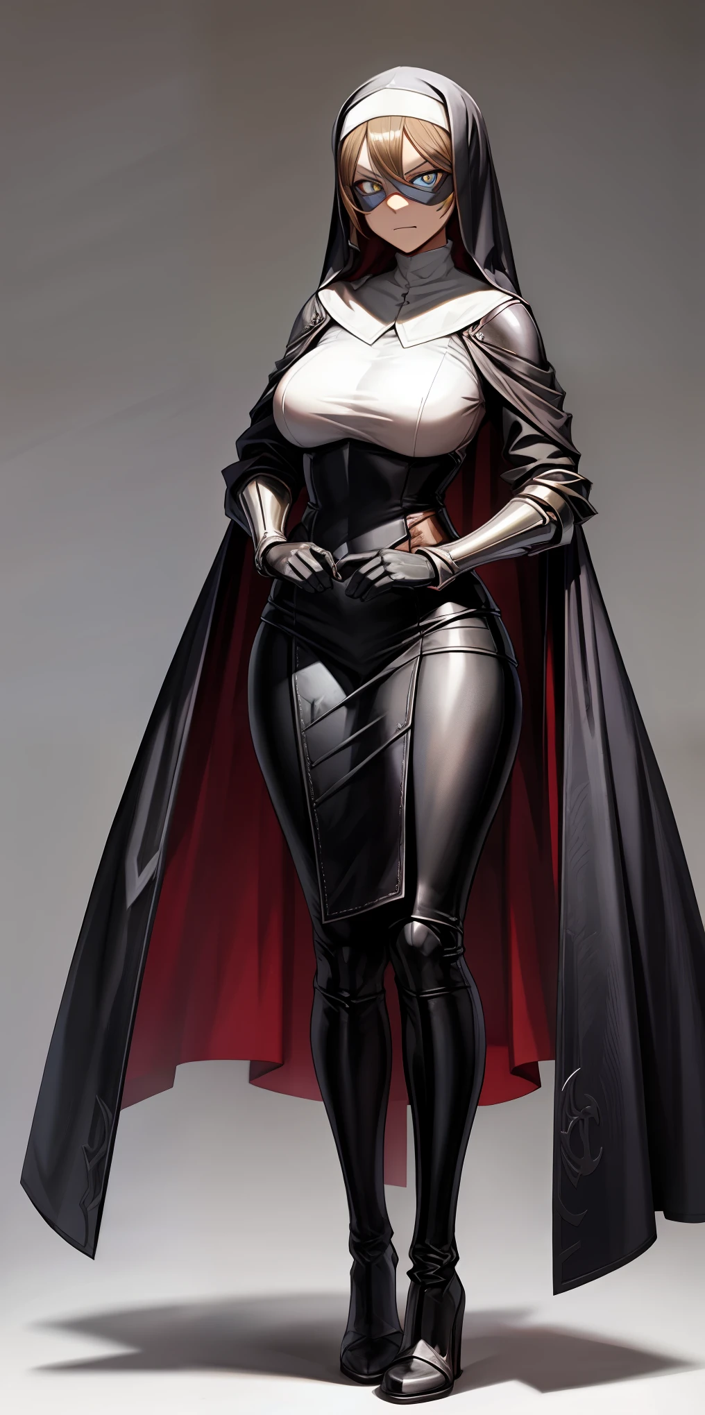 A woman in a nun outfit and cape is standing - SeaArt AI