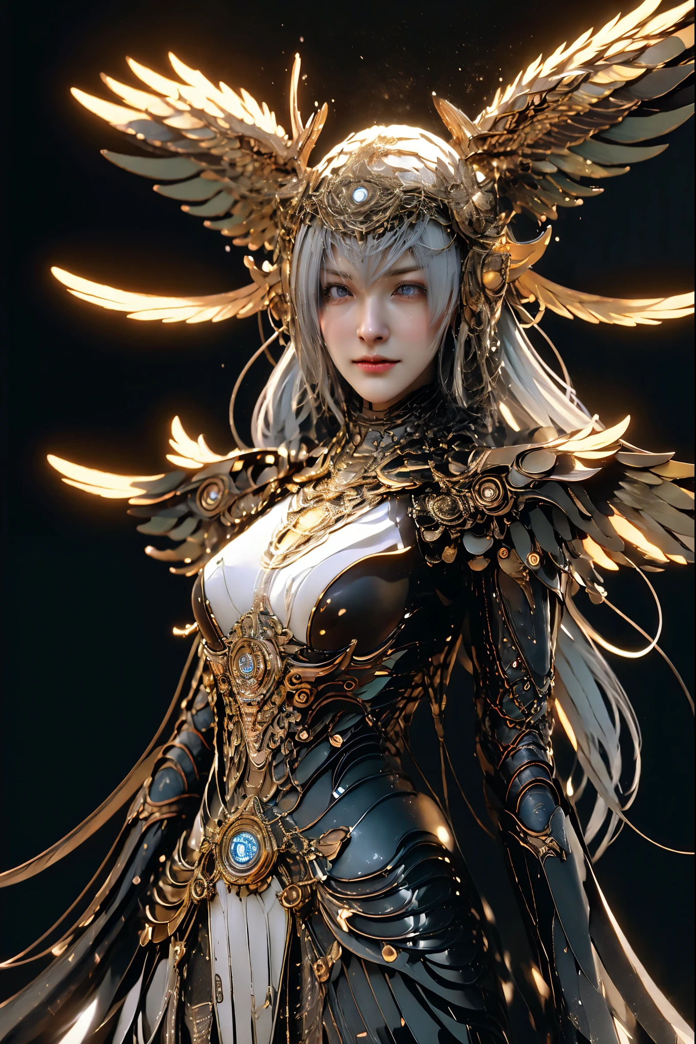 A close up of a woman in a costume with wings - SeaArt AI