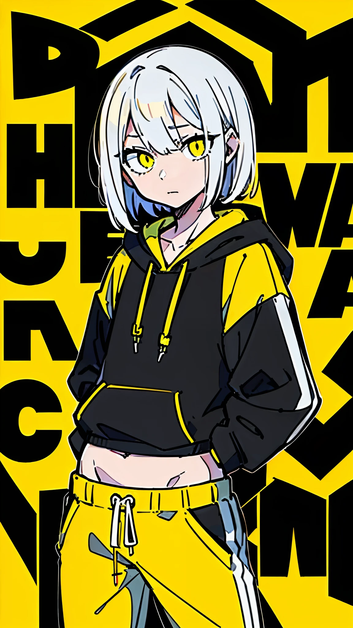A cartoon picture of a woman in a yellow and black outfit - SeaArt AI