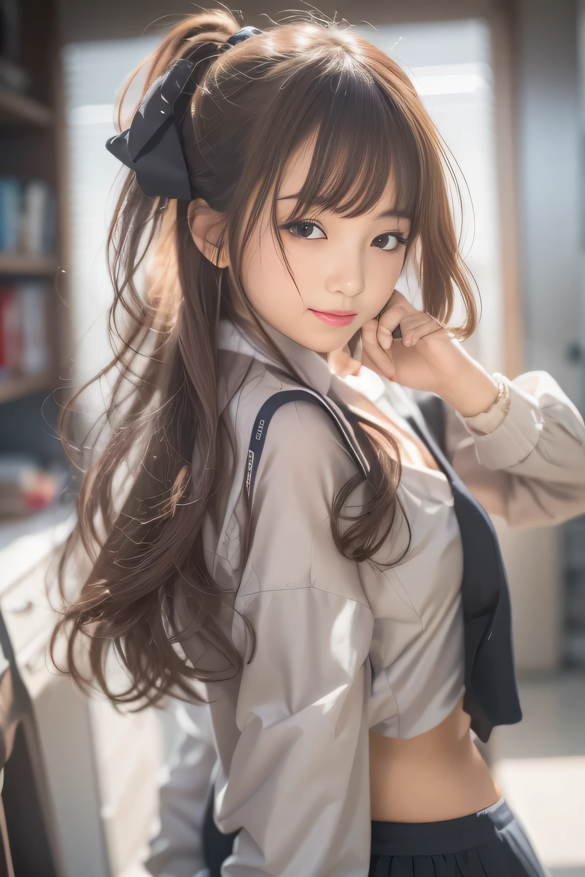 A close up of a woman in a uniform posing for a picture - SeaArt AI