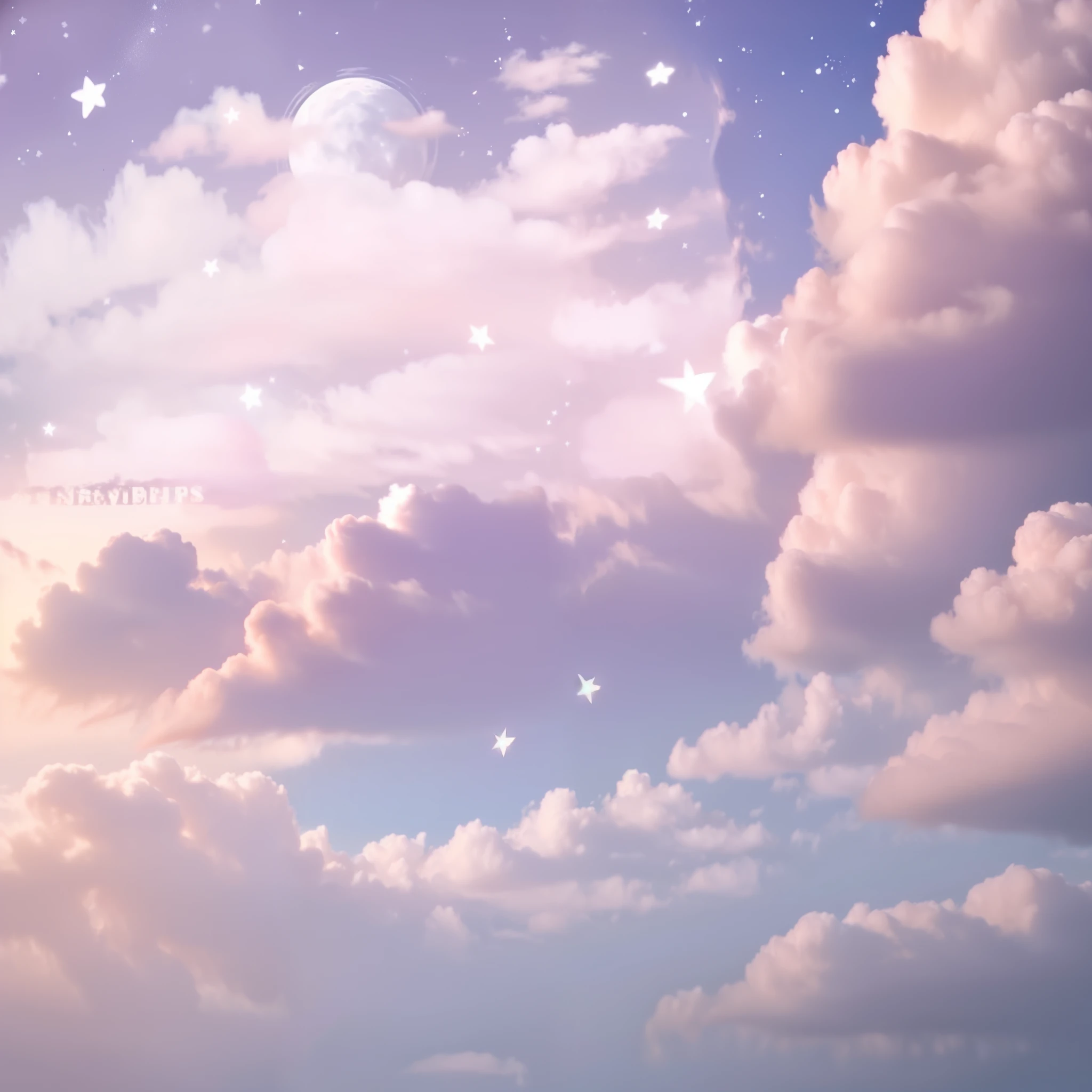 There is a picture of a sky with clouds and stars - SeaArt AI