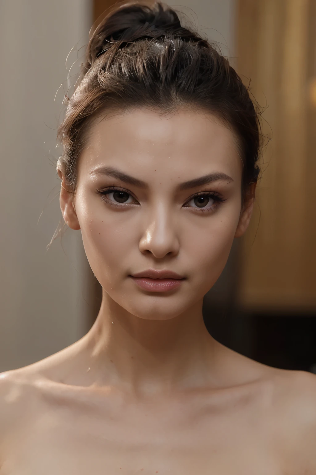 A woman with a very big breast is posing for a picture - SeaArt AI