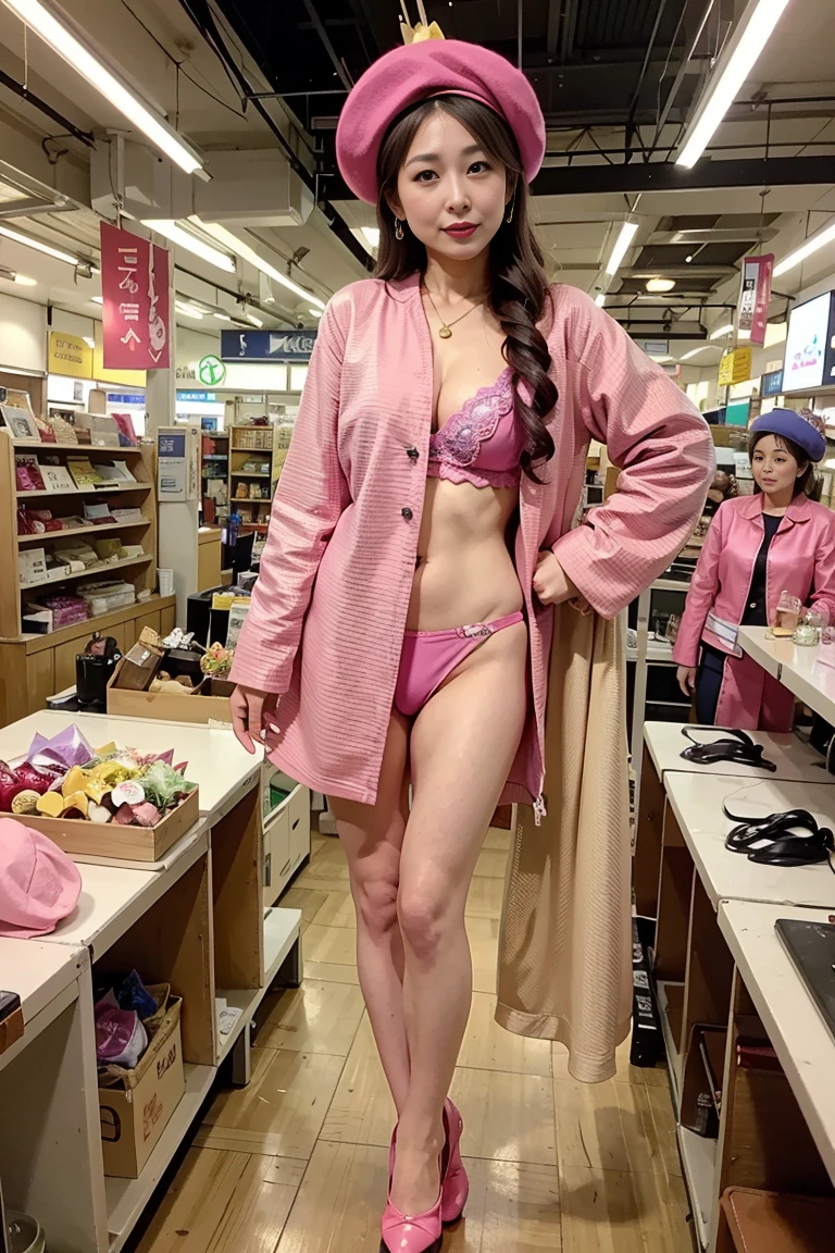 Inside a high-end department store、Lingerie, swimwear, accessories, and hat specialty store staff