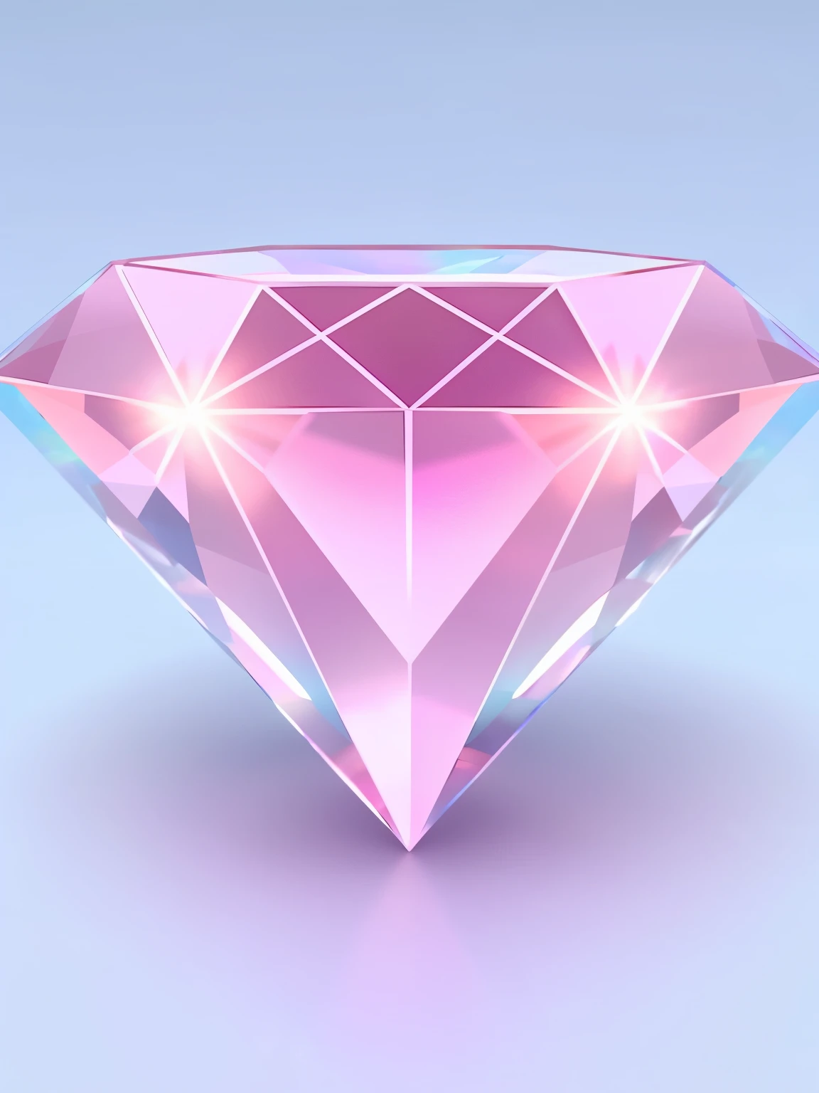 A close up of a pink diamond on a blue background - SeaArt AI