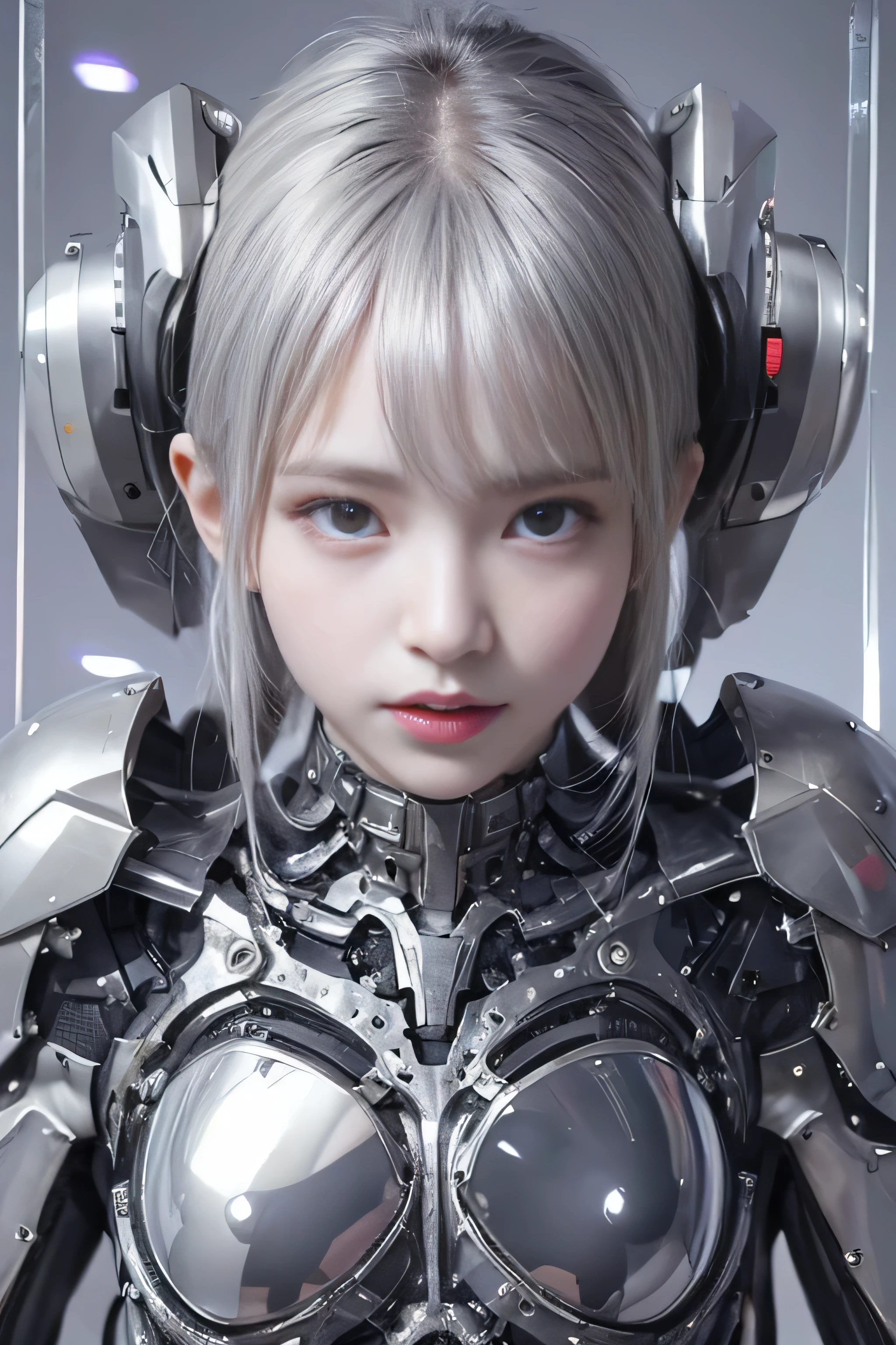 A close up of a woman in a futuristic suit with headphones - SeaArt AI