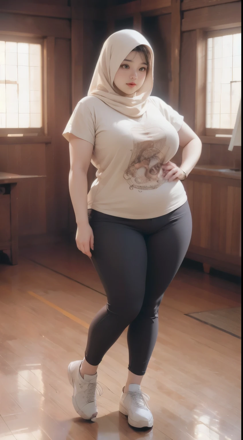 A woman in a white shirt and black pants posing for a picture - SeaArt AI