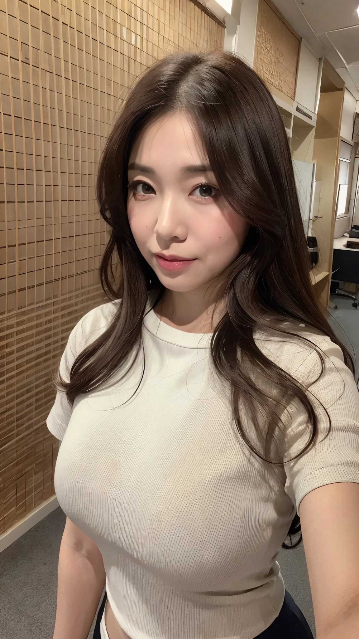 A close up of a woman in a white shirt posing for a picture - SeaArt AI