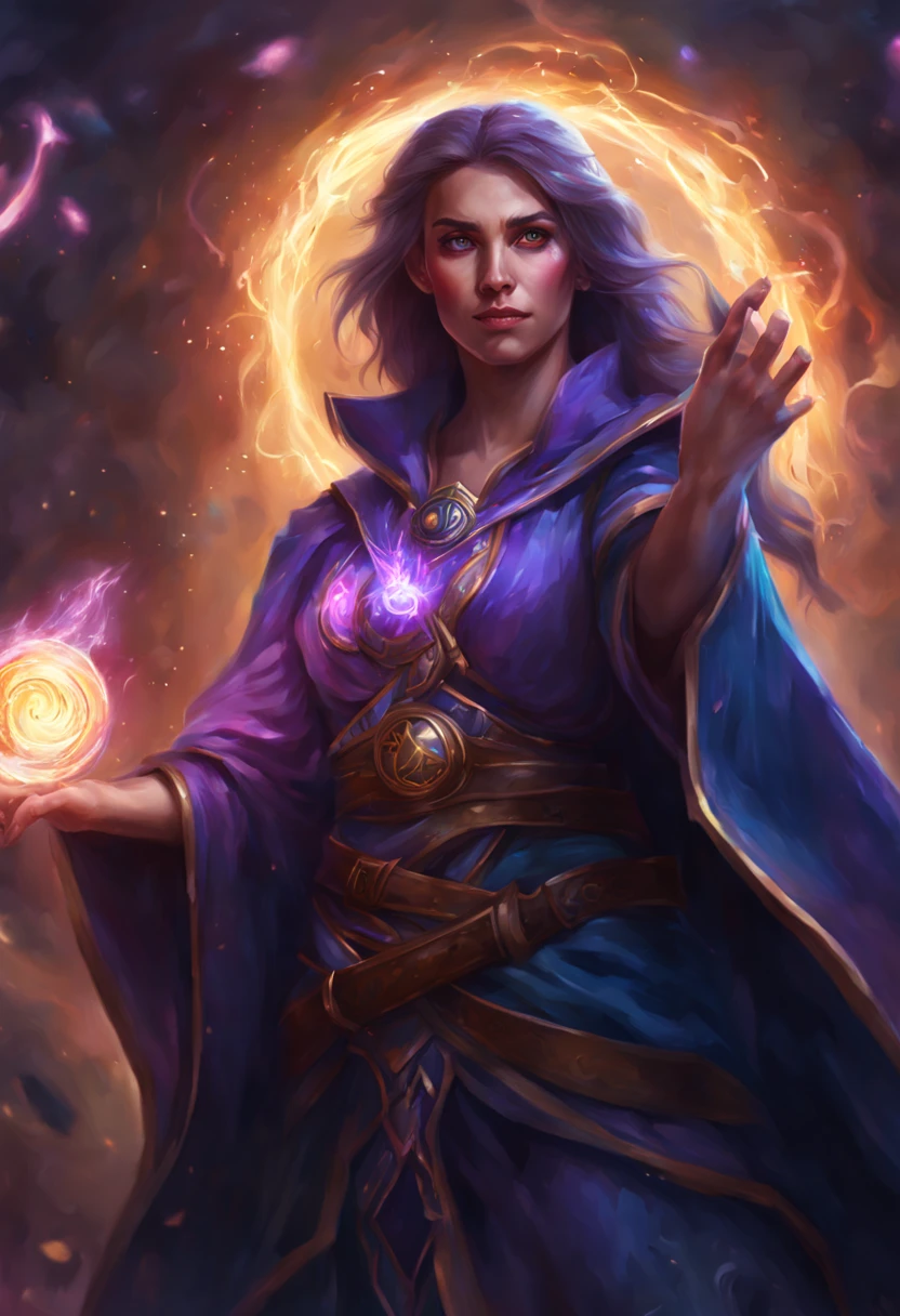 📷 A powerful mage conjuring a spell, medium: hyper-realistic digital ...