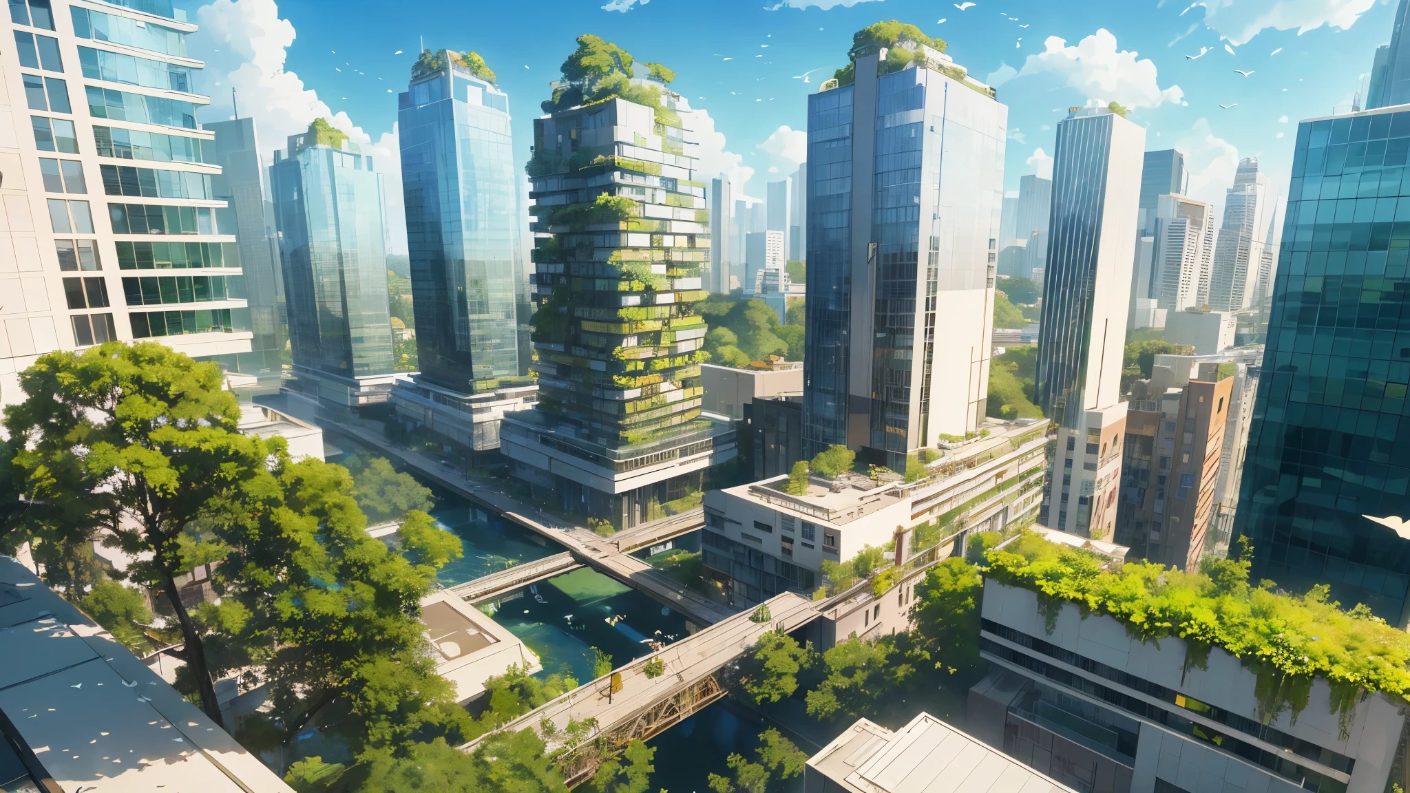 A view of a city with a lot of tall buildings - SeaArt AI