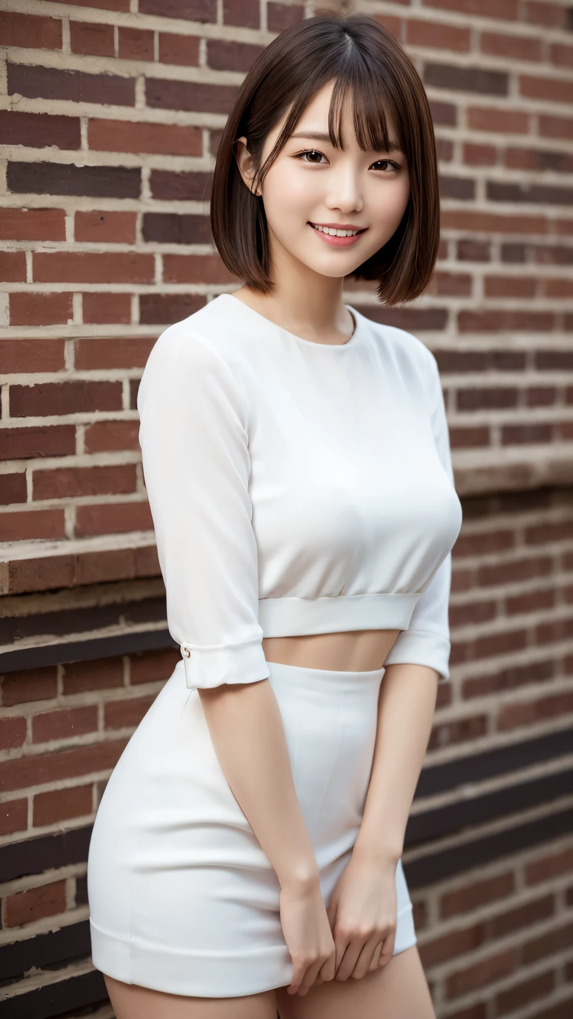 A woman in a white dress posing for a picture - SeaArt AI