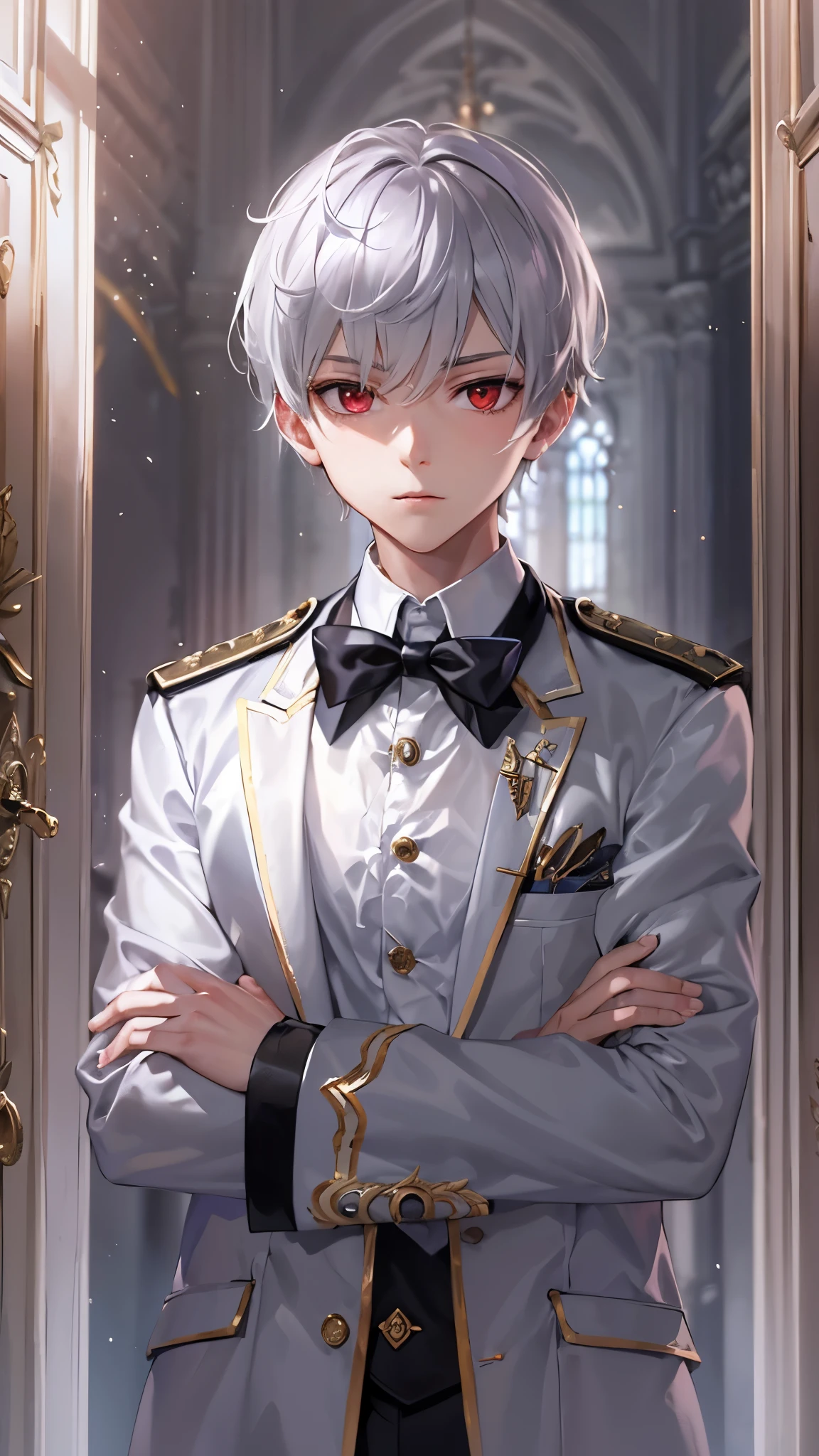 A close up of a person in a suit with a bow tie - SeaArt AI