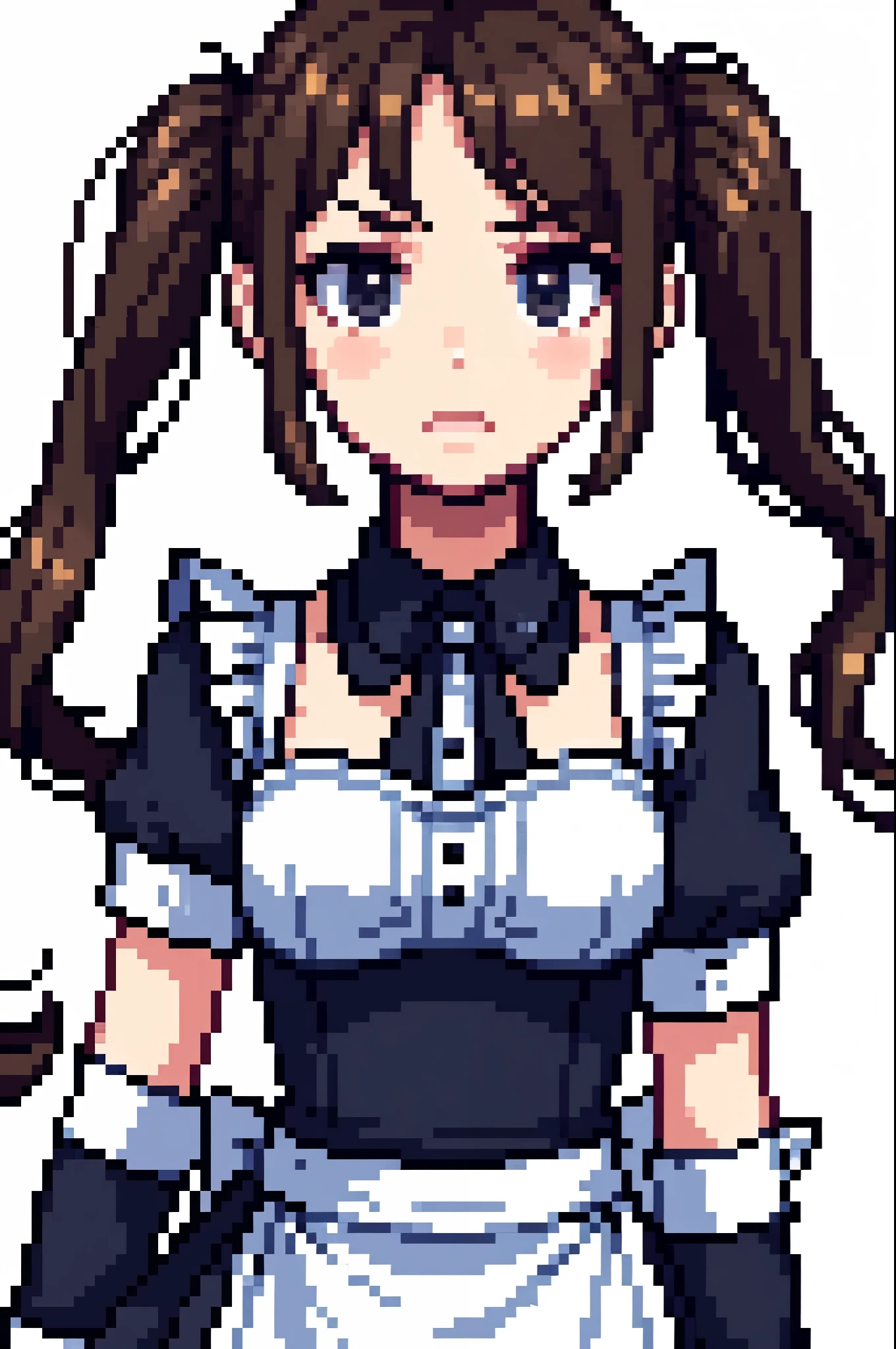 A pixel art of a woman in a maid outfit - SeaArt AI